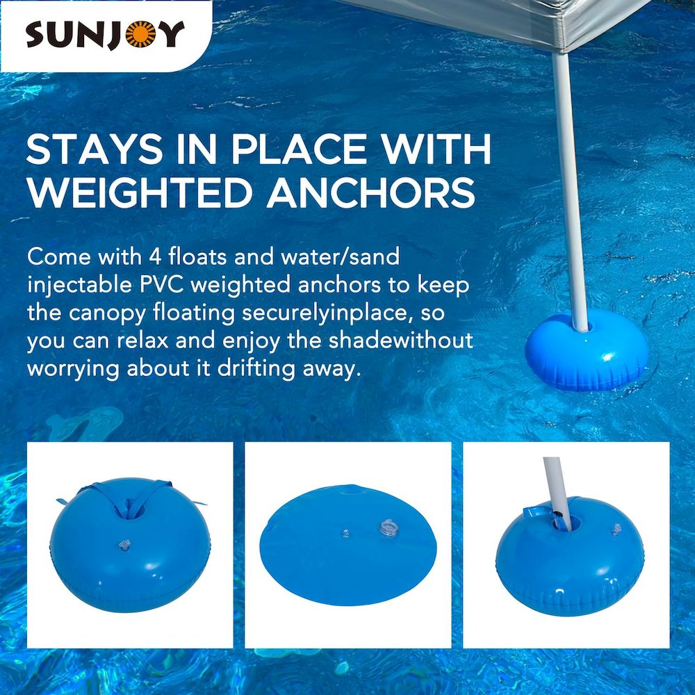 Floating Pool Canopy Pop Up Gazebo Canopy, Steel-Aluminum Frame ...