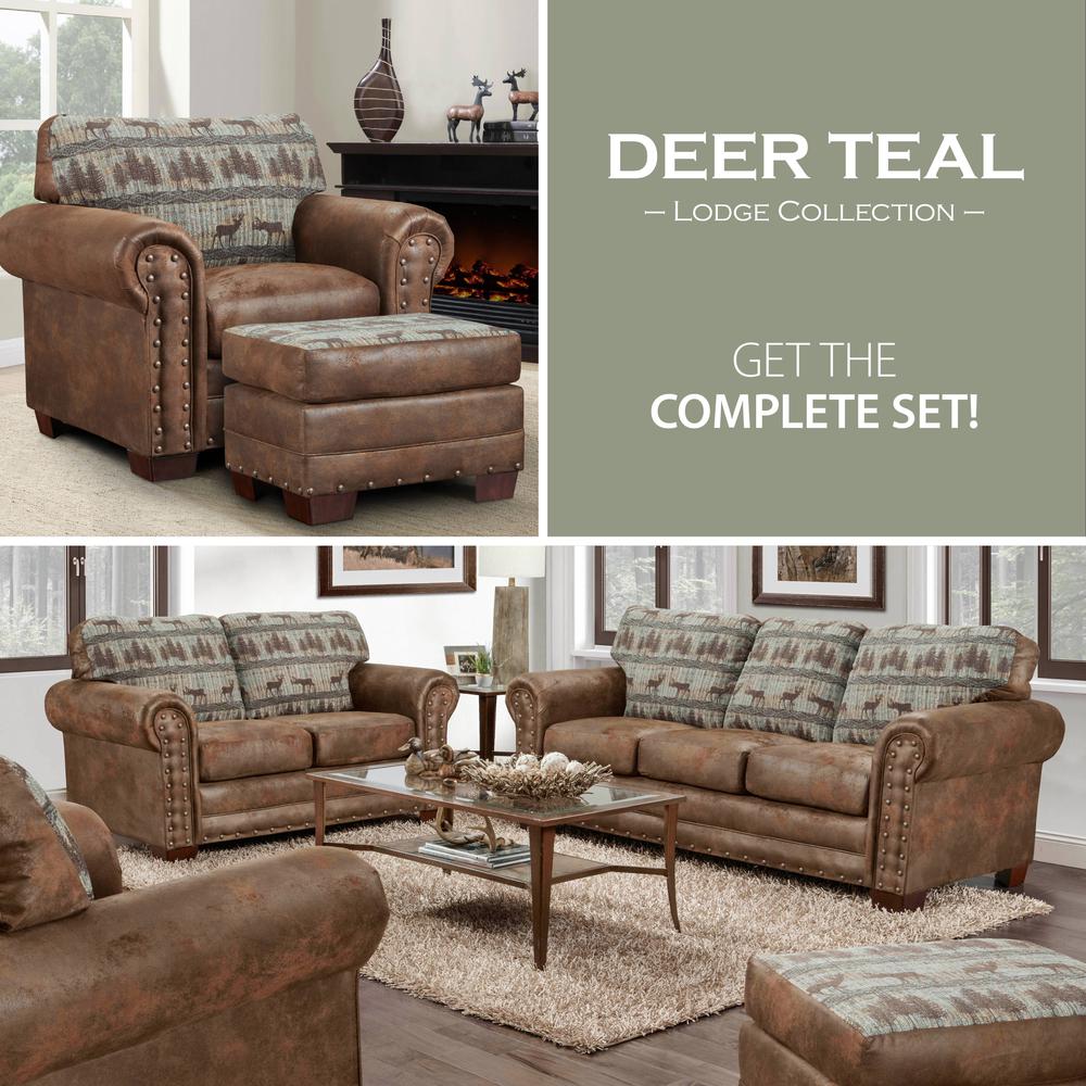American Furniture Classics Model 8500-90S Deer Teal Lodge 4-Piece Set ...