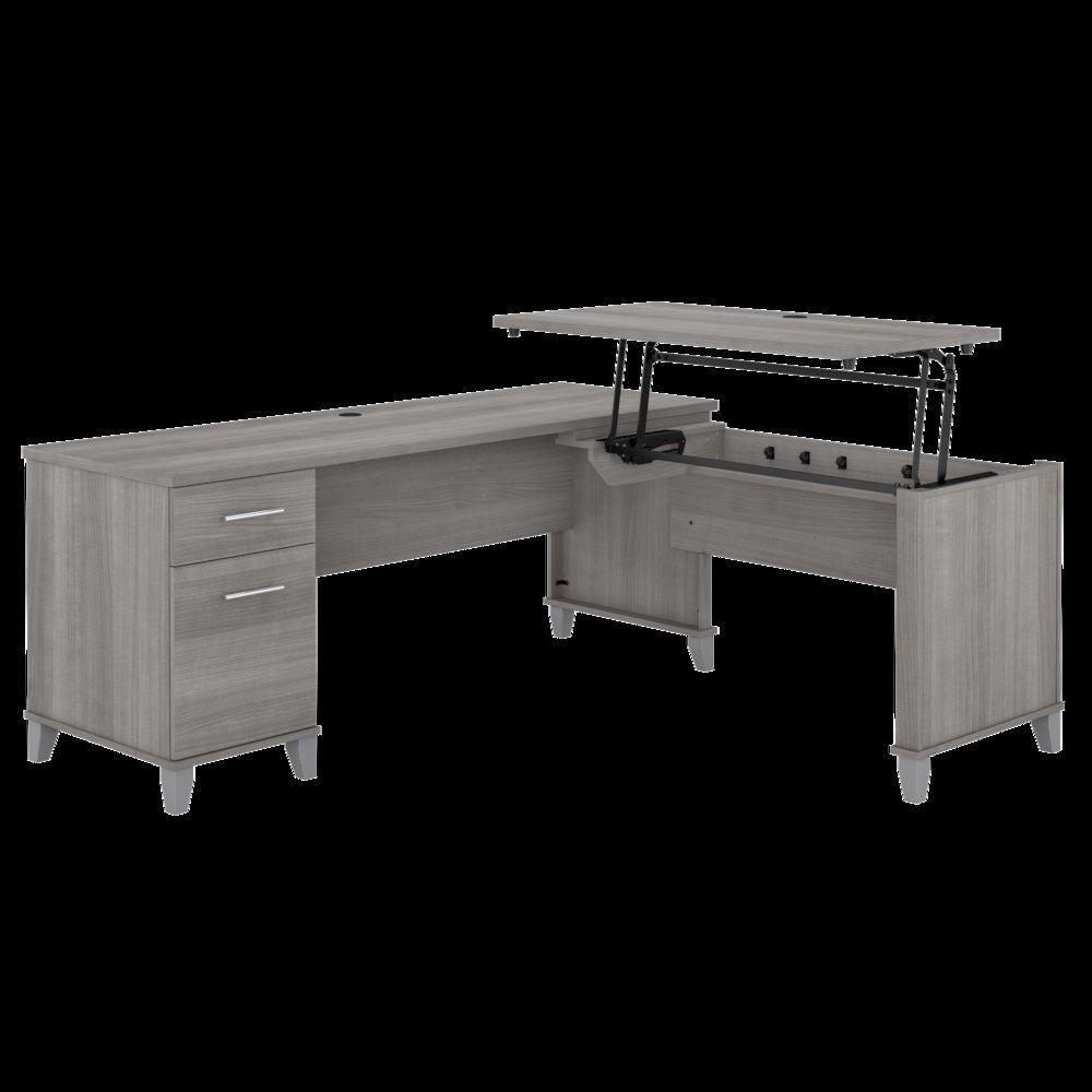 Somerset 72W 3 Position Sit to Stand L Shaped Desk