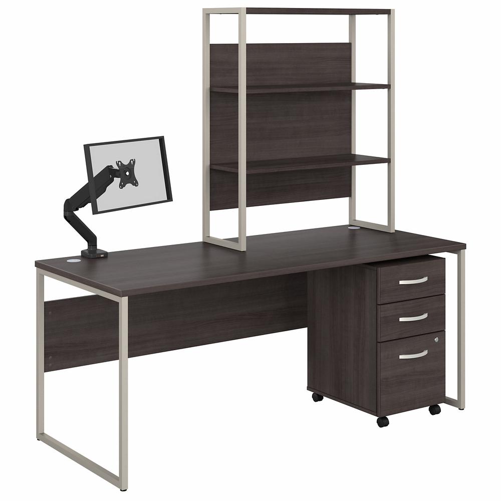 Bush Business Furniture Hybrid 72W x 30D Computer Desk with Hutch ...