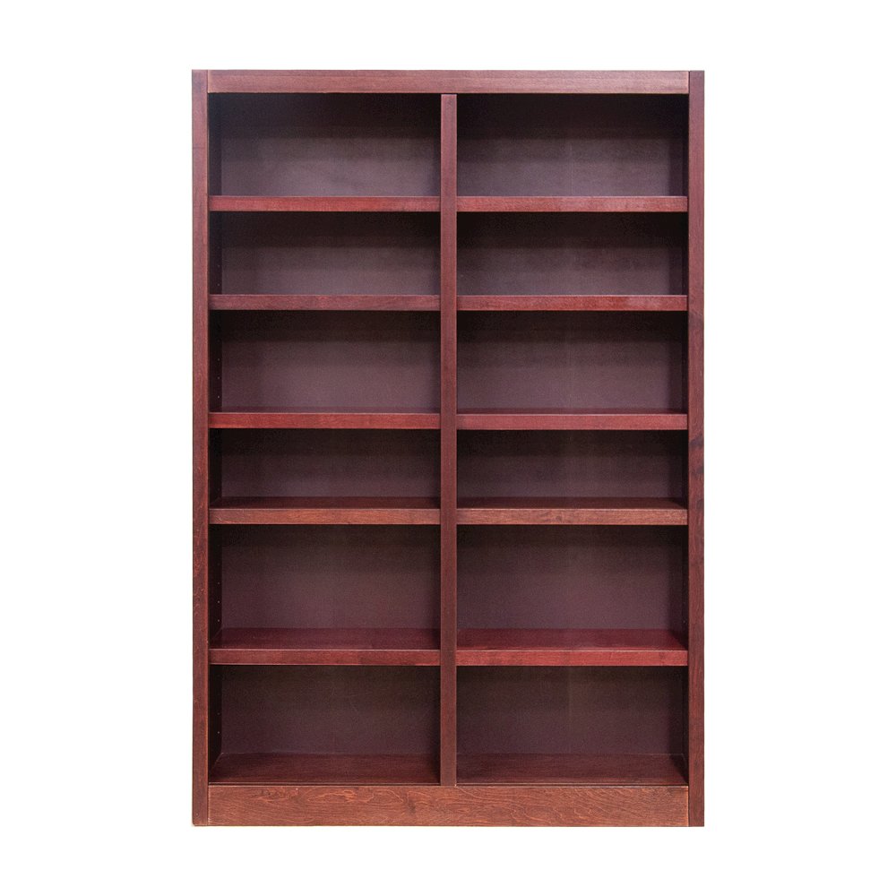 Concepts in Wood Double Wide Bookcase, 12 Shelves, Cherry Finish