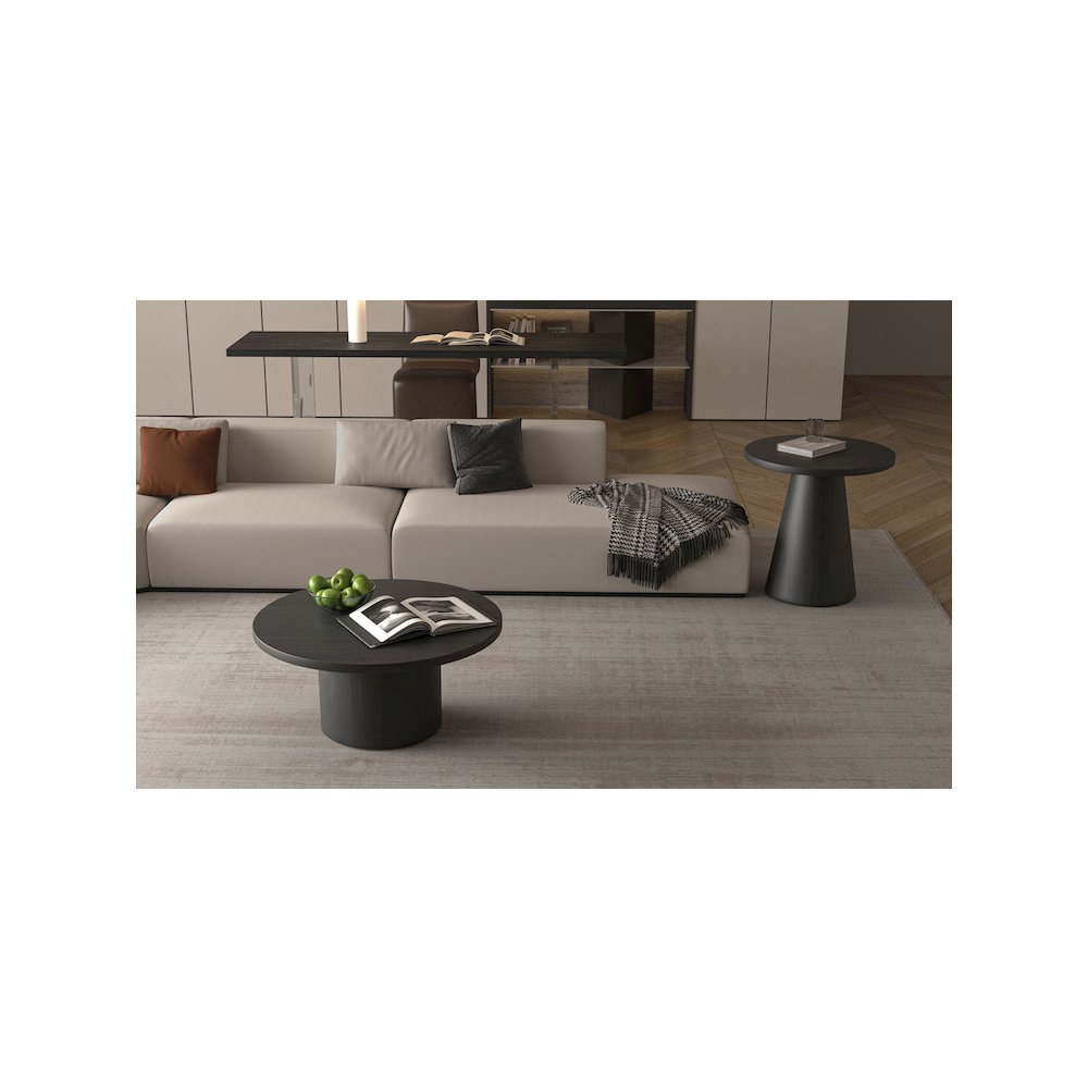 Black Willow Wood Veneer Coffee Table