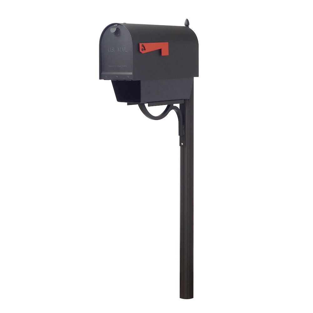 Titan Steel Curbside Mailbox with Paper Tube and Richland Mailbox Post