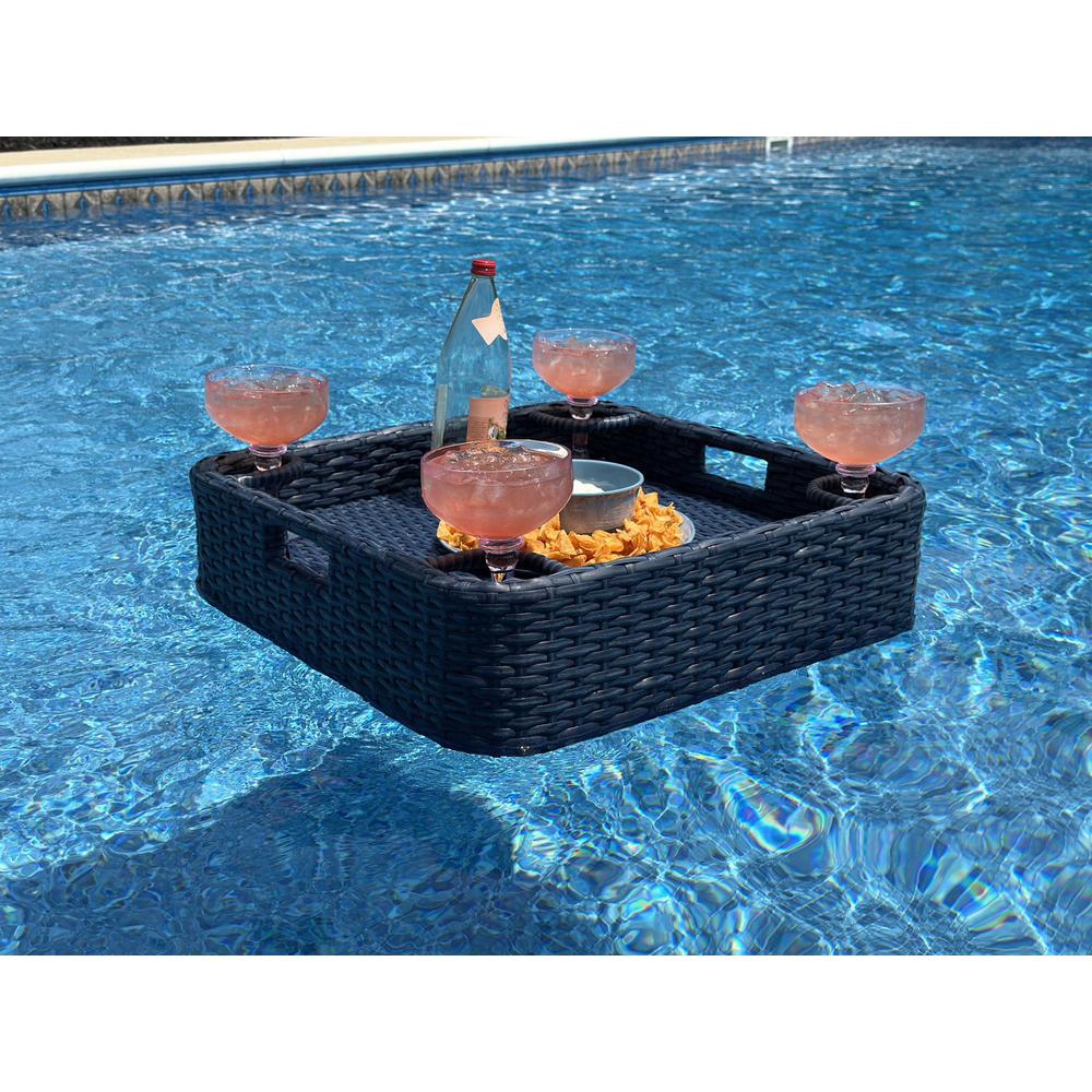 Wicker Floating Pool Tray Durable & Sturdy Aluminum Frame Pool ...
