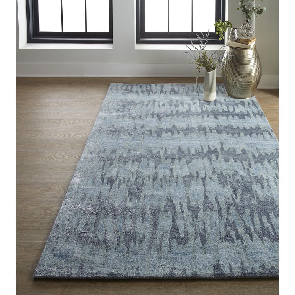 Dryden Contemporary Abstract Rug, Silver Blue/Ice Green, 5ft x 8ft Area ...
