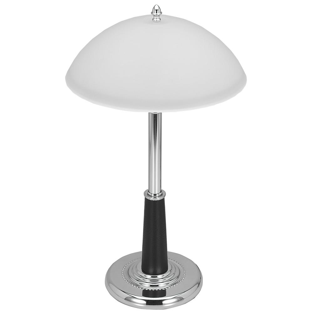 V-Light 24 inch Chrome Black Leather Executive Desk Lamp