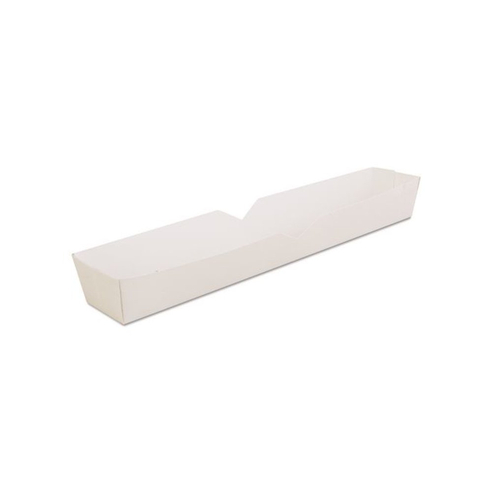 Footlong Hot Dog Tray, 10.25 x 1.5 x 1.25, White, Paper, 500/Carton