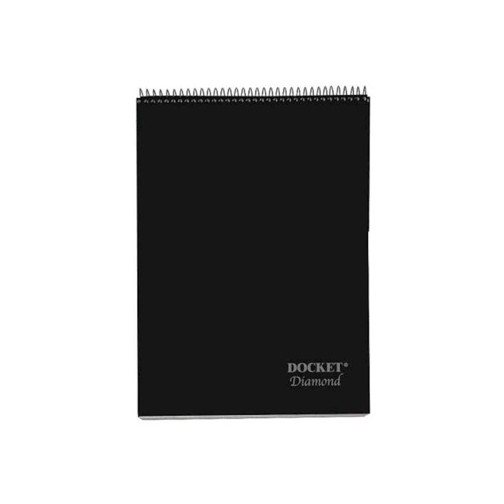 Docket Diamond Top-Wire Ruled Planning Pad, Wide/Legal Rule, Black ...