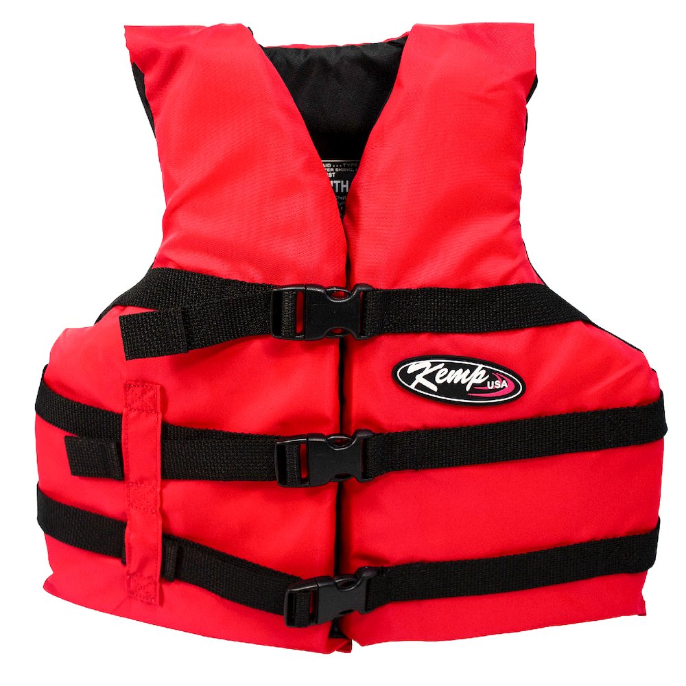 USGC Type III PFD Life Jacket, Red & Black, Youth