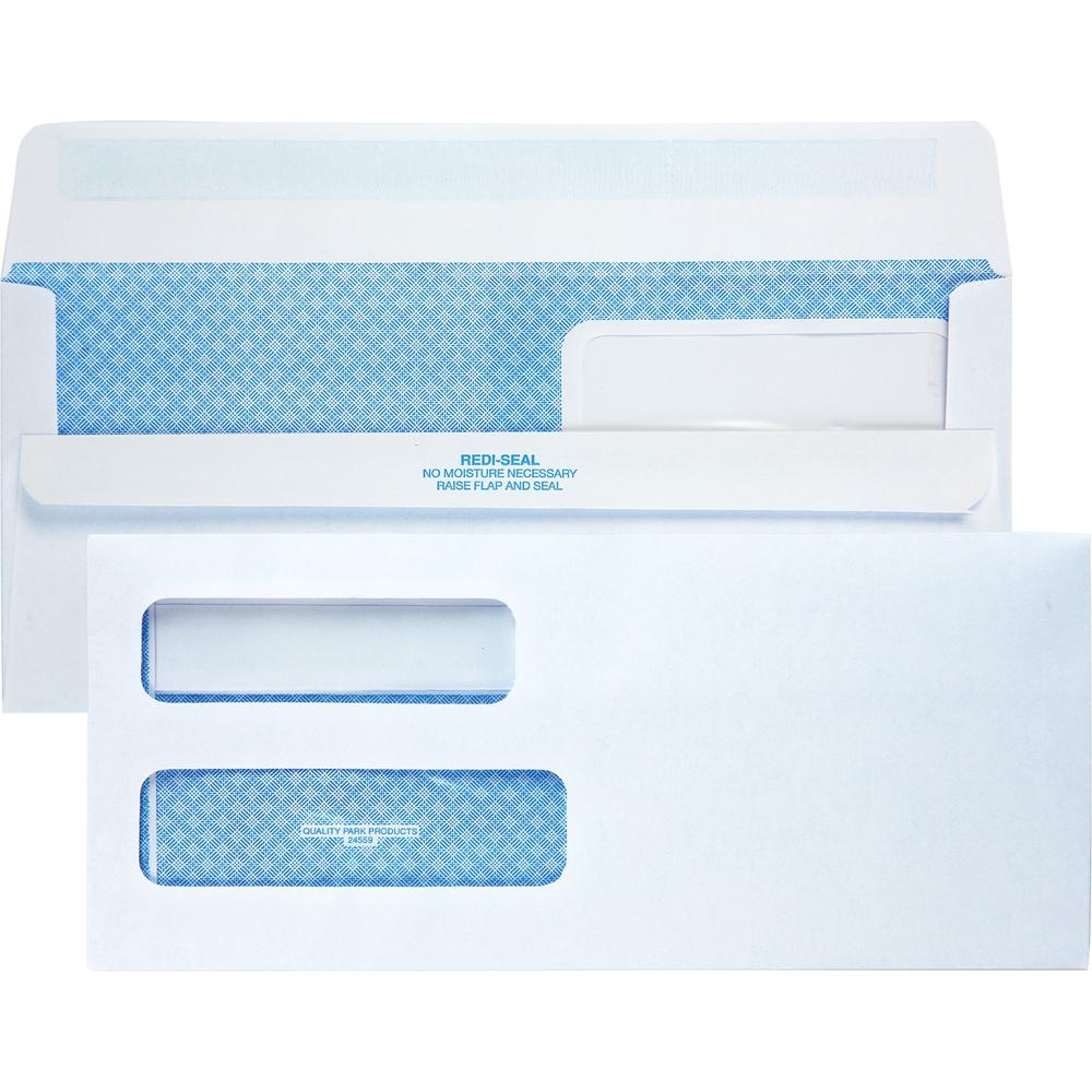 Quality Park No. 10 Double Window Security Tint Business Envelopes with ...