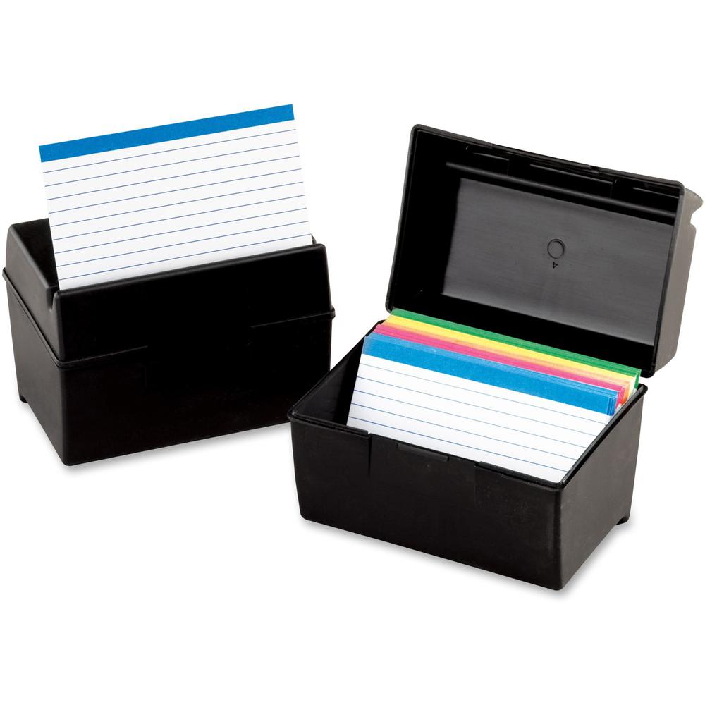 Oxford Plastic Index Card Boxes with Lids - External Dimensions: 8 ...