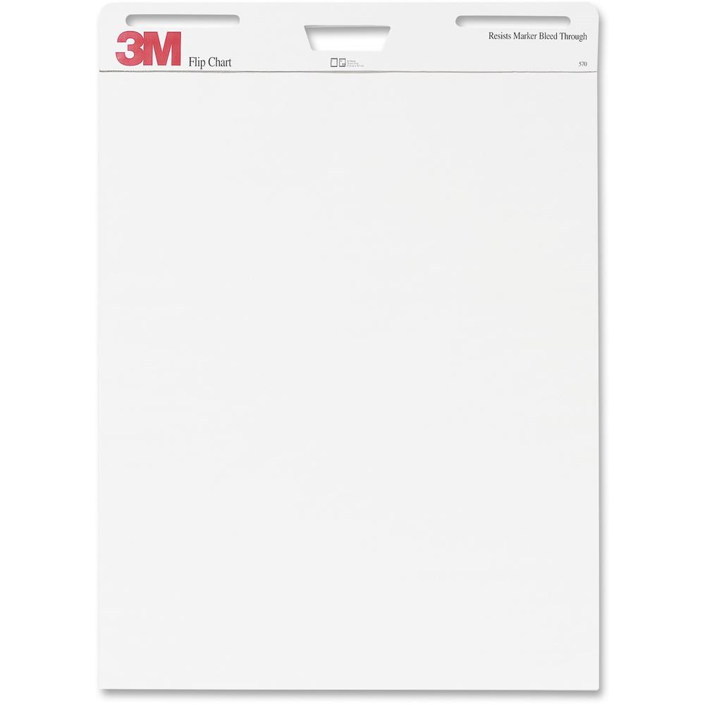 3M Flip Charts - 40 Sheets - Plain - Stapled - 18.50 lb Basis Weight ...