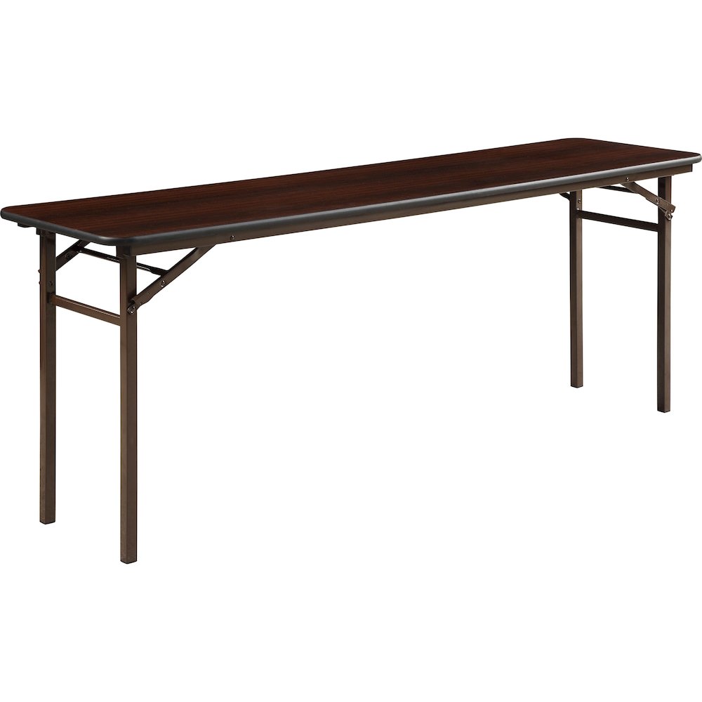 Lorell Economy Folding Banquet Table - Mahogany Rectangle Top - 500 lb ...