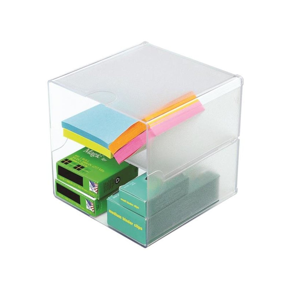 Deflecto Stackable Cube Organizer - 2 Compartment(s) - 6" Height x 6 ...