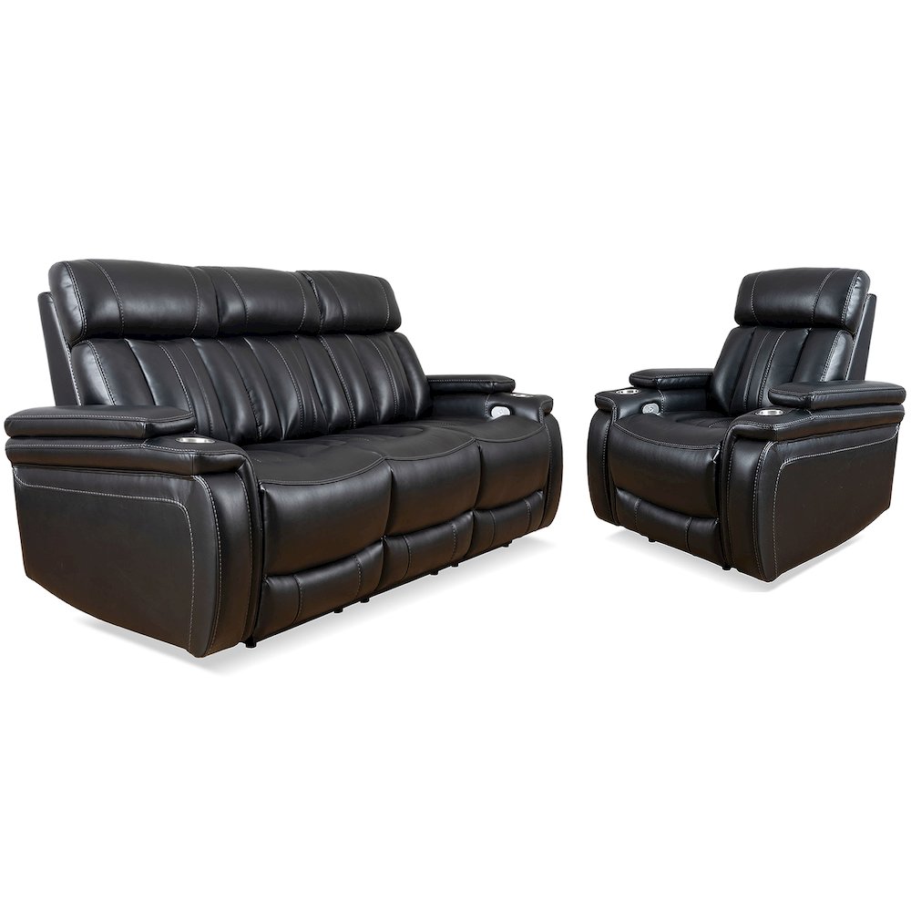 Royce - Midnight Power Reclining Sofa and Recliner