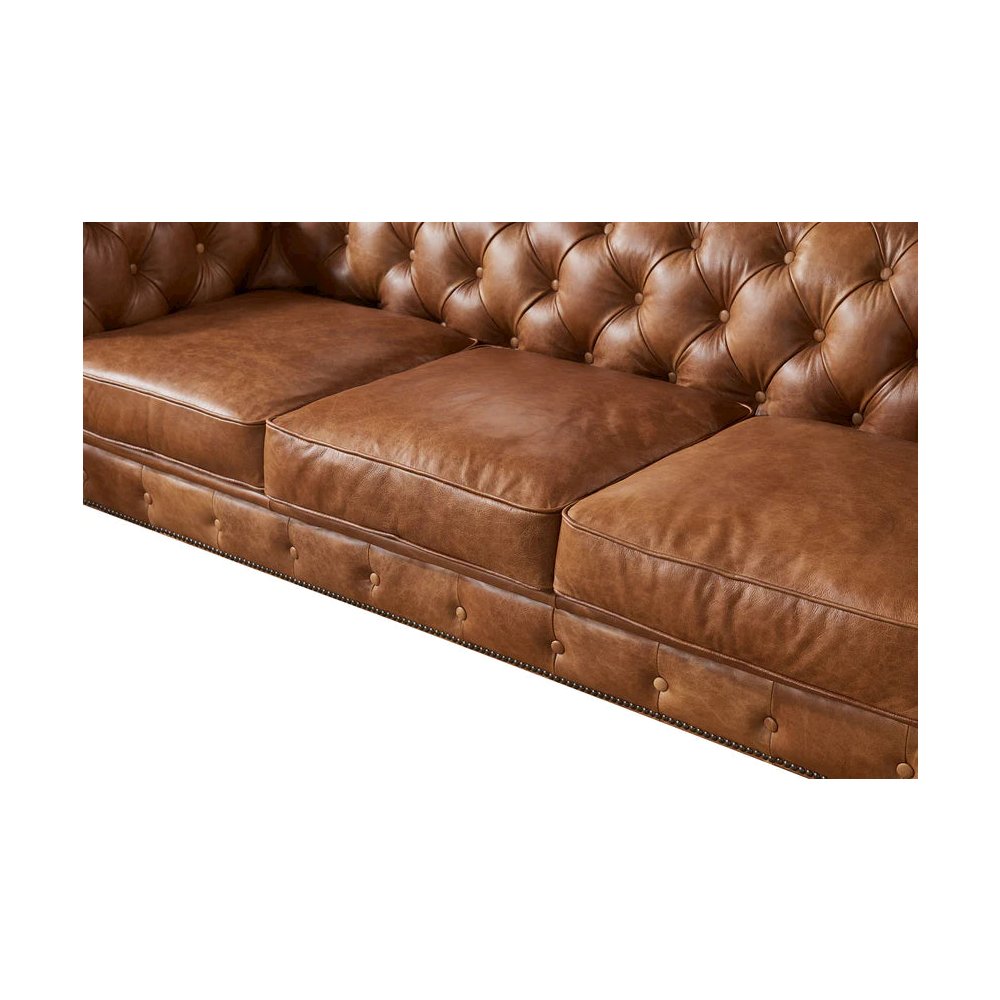 Century Chesterfield Sofa - Light Chestnut Leather