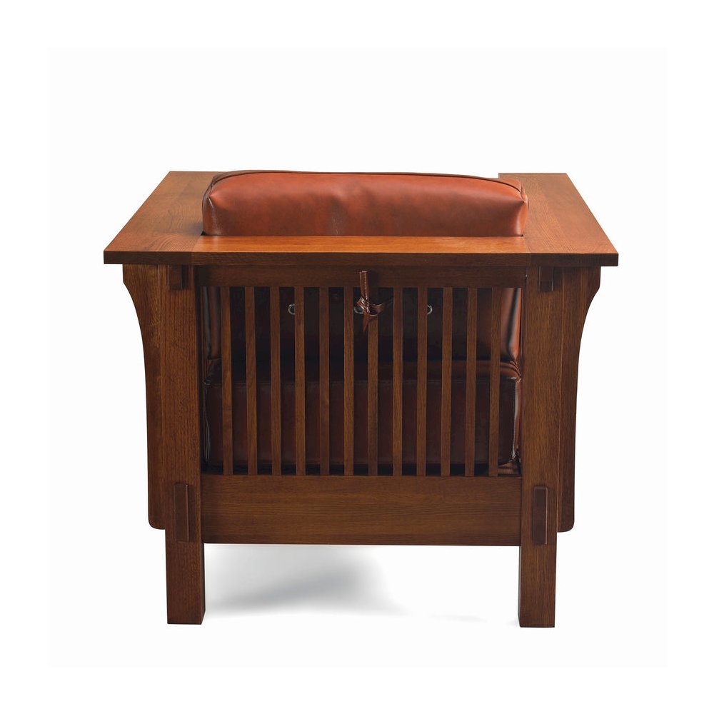 Craftsman Crofter Mission Style Arm Chair - Russet Brown Leather