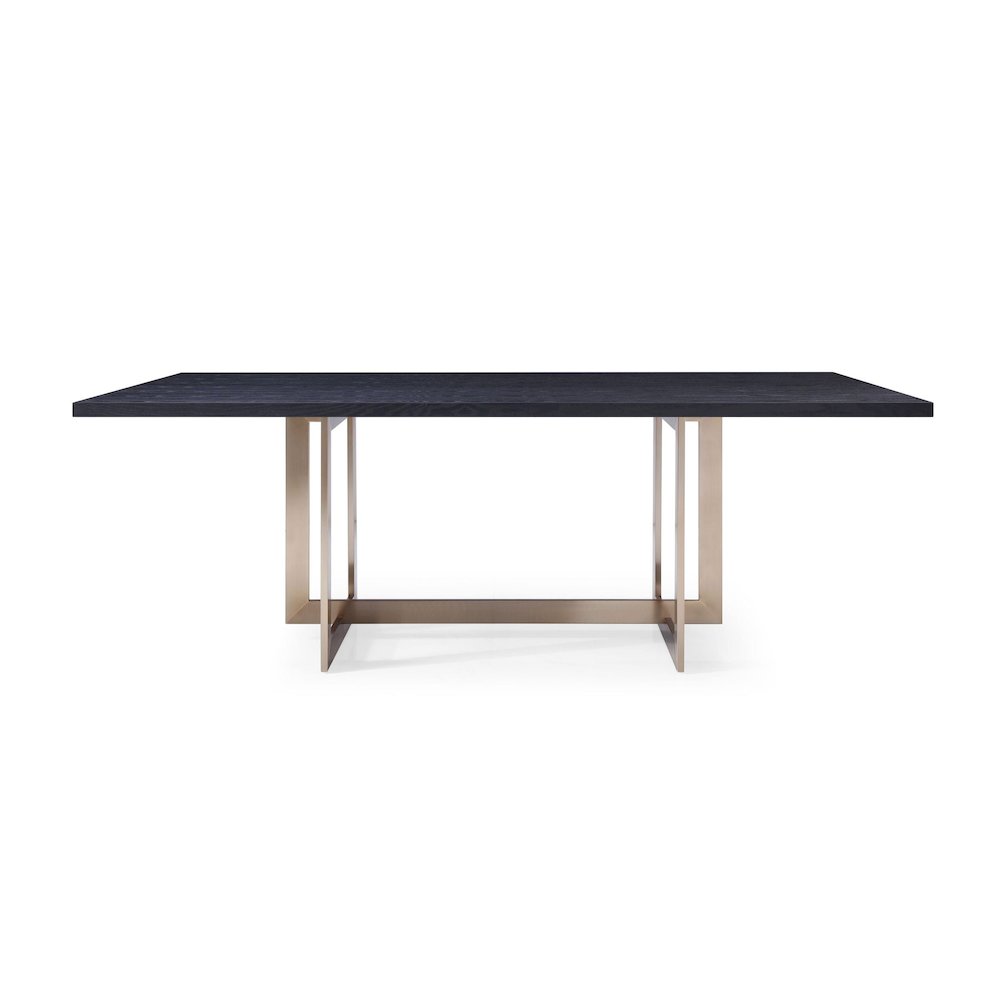 Modrest Pike - Modern Black Ash & Brass Dining Table