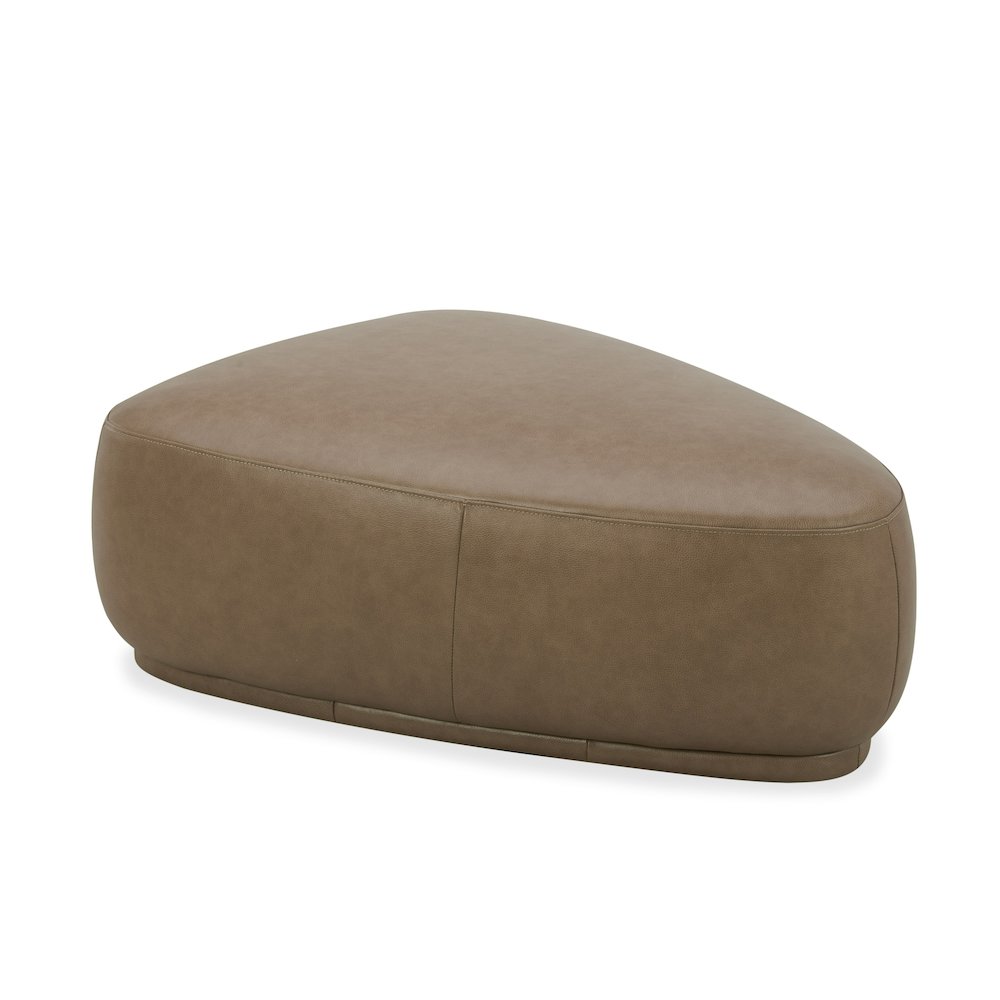Divani Casa Kinsey - Modern Tan Leather Large River Rock Ottoman