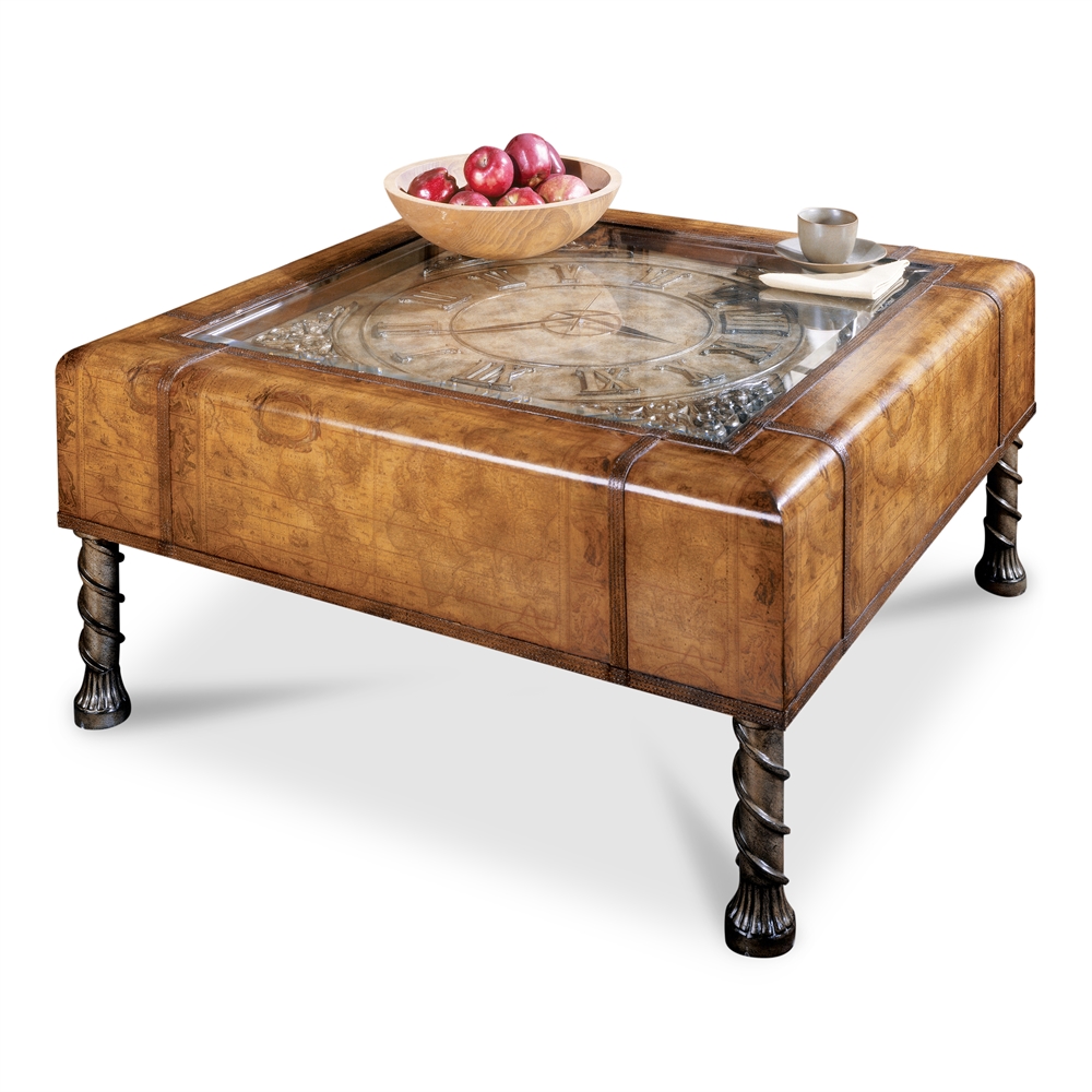 Vasco Old World Map Clock Coffee Table