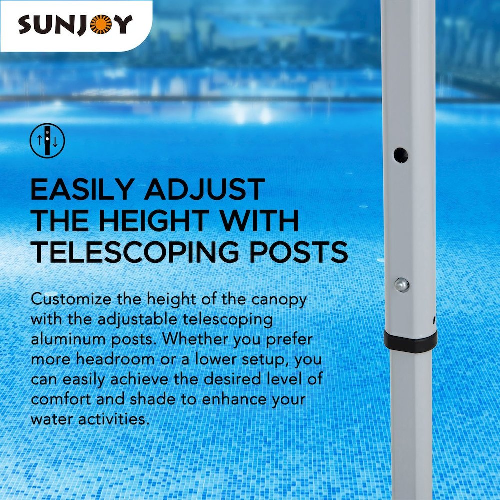 Floating Pool Canopy Pop Up Gazebo Canopy, Steel-Aluminum Frame ...